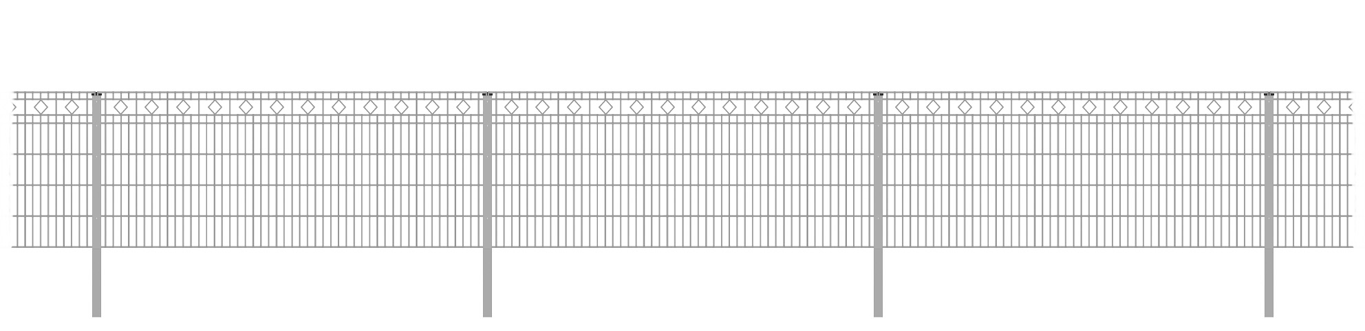 Schmuckzaun / Doppelstabmattenzaun Diamant / Raute Komplett-Set mit ...